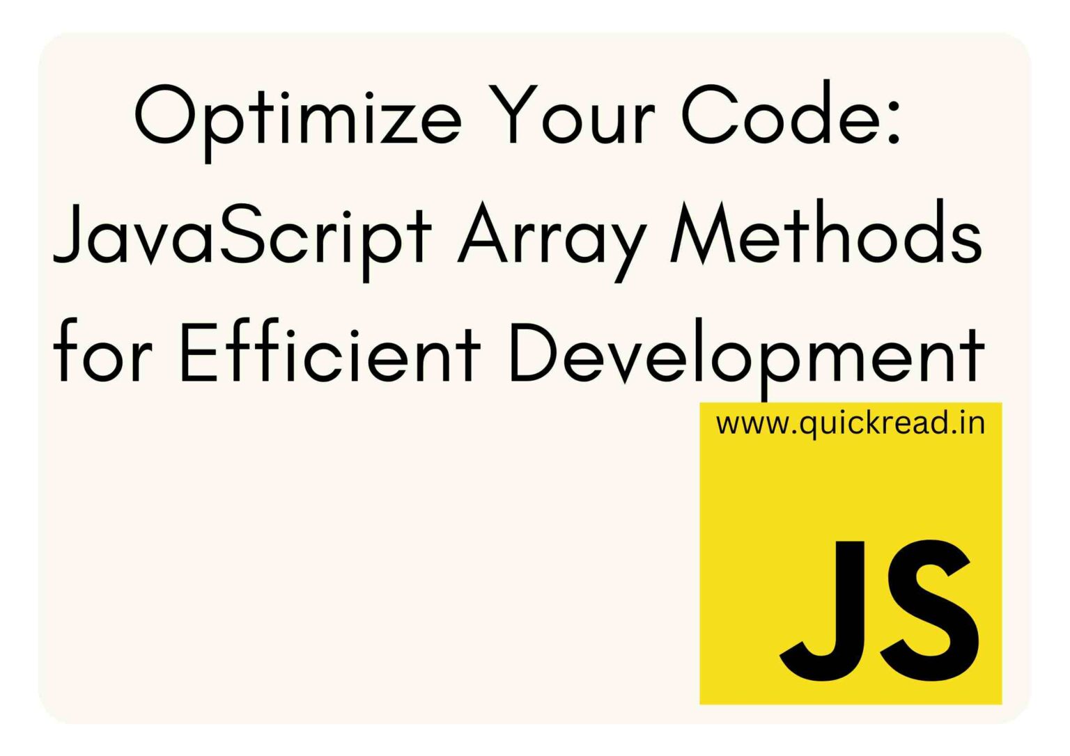 Optimize Your Code JavaScript Array Methods For Efficient Development Optimize Your Code JavaScript Array Methods For Efficient Development